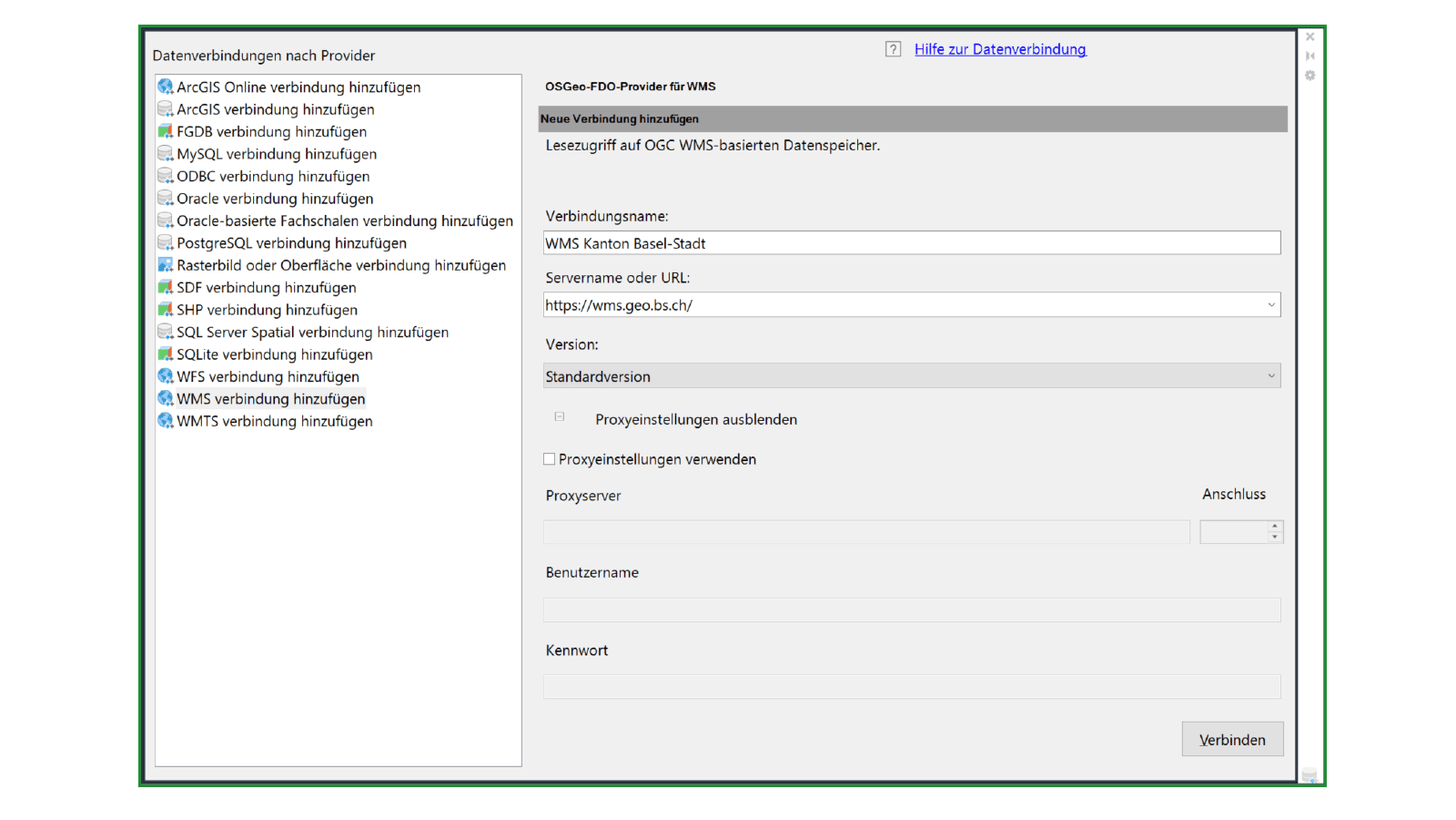 Geodienste in GIS-Software einbinden | Kanton Basel-Stadt